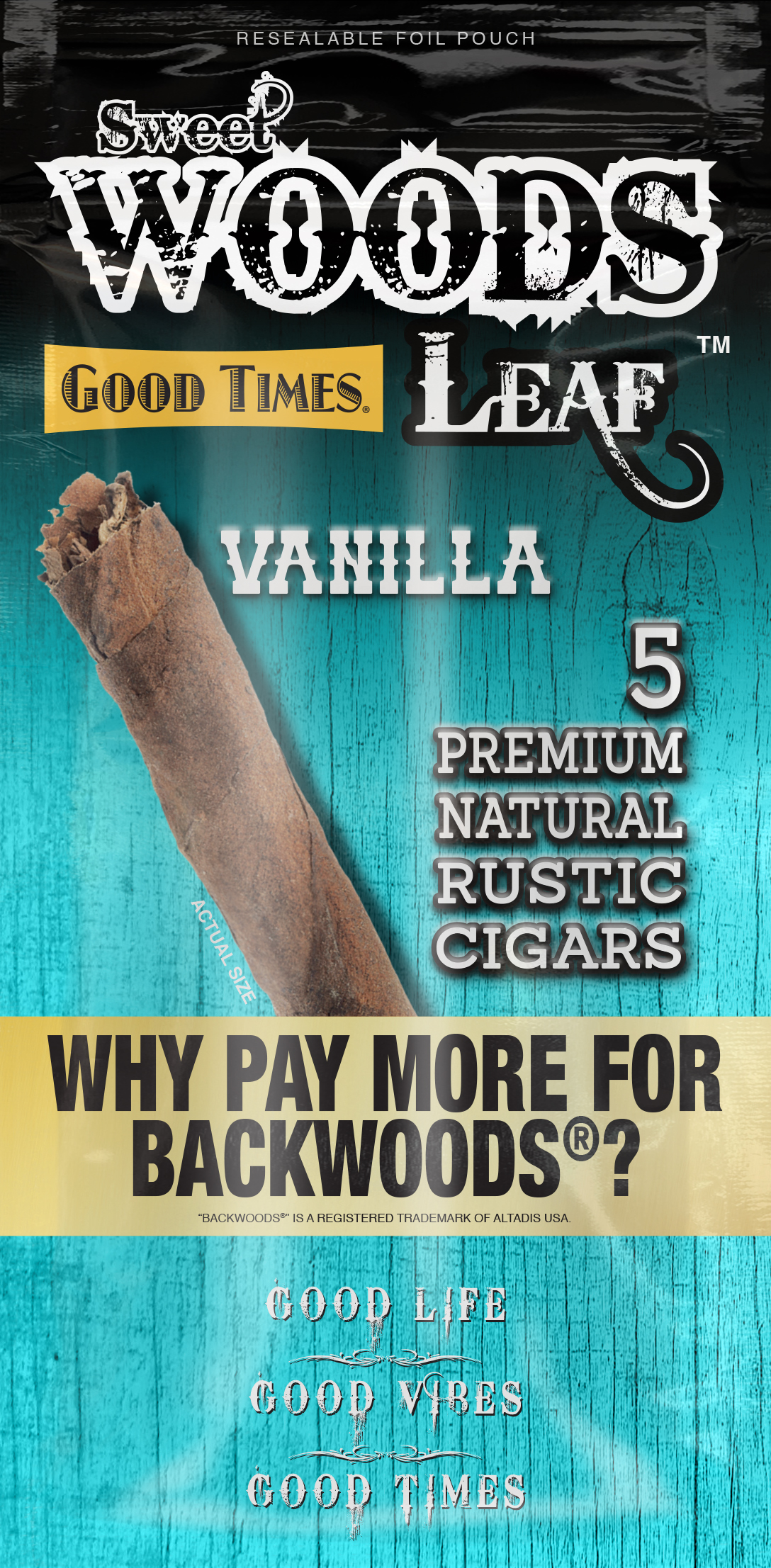 Sweet Woods Leaf 5ct Vanilla - Good Times Tobacco